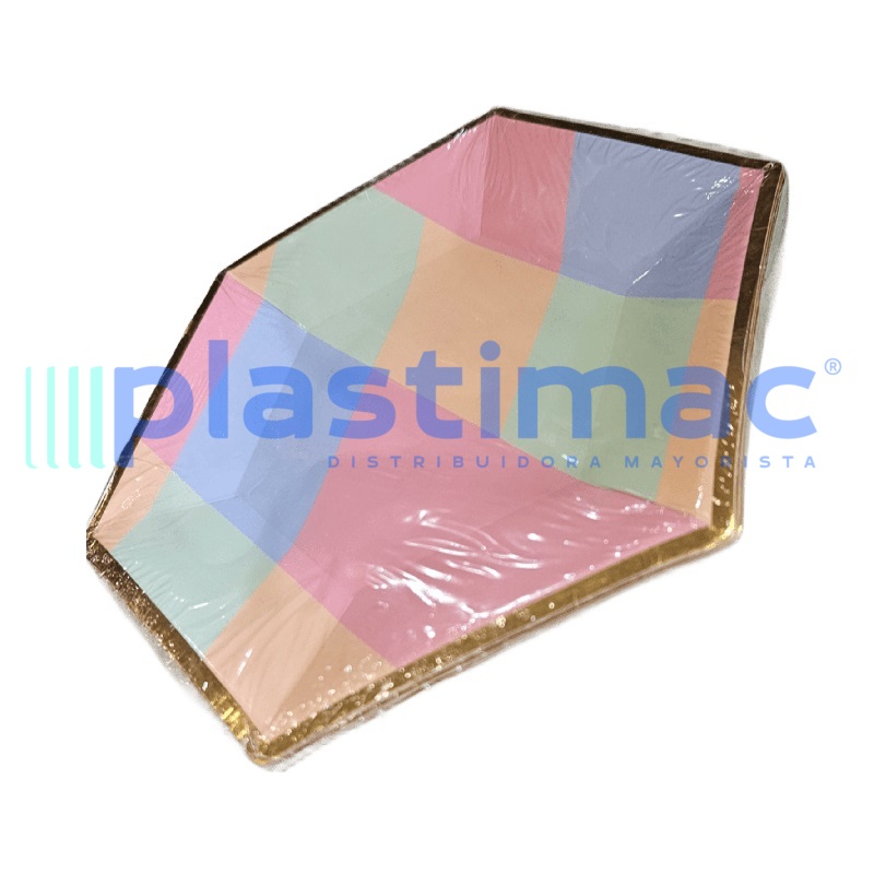 PLATO POLIPAPEL PASTEL SHAPES X 10 UNID -Plastimac