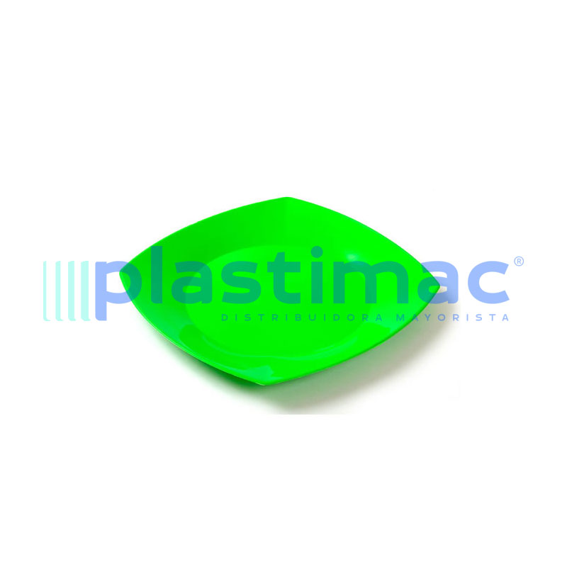 PLATO PLAST. CUADR. 22CM KOVAL VERDE | X10U (10) -Plastimac