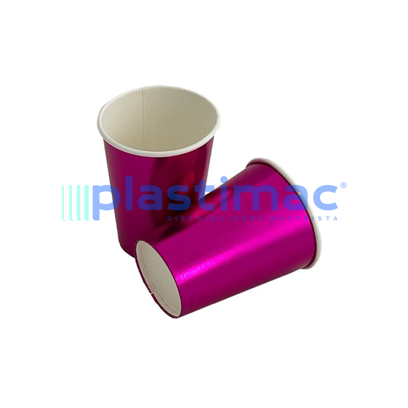 VASO POLIPAPEL GOLDEN FLAT (FUCSIA) | X 10 UNID -Plastimac