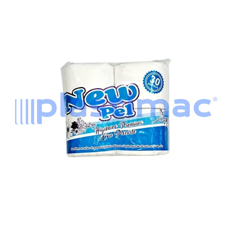 PAPEL HIGIENICO COD.23 NEW PEL 4UNID X 30 MTS X 12 PAQ. -Plastimac